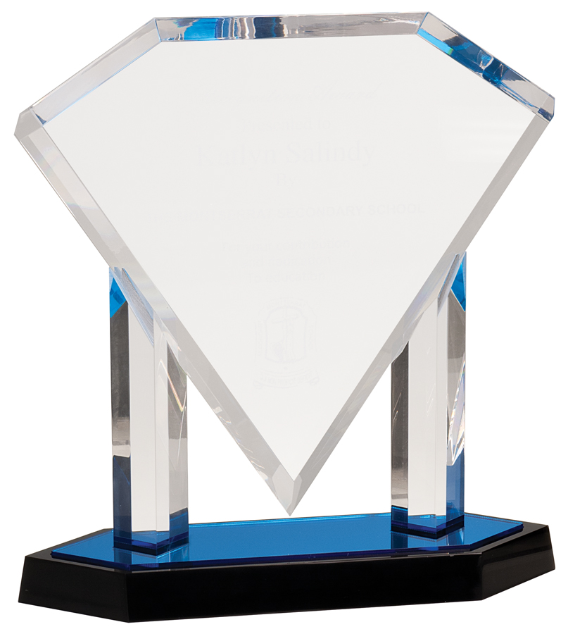 Blue Mirror Floating Diamond Acrylic